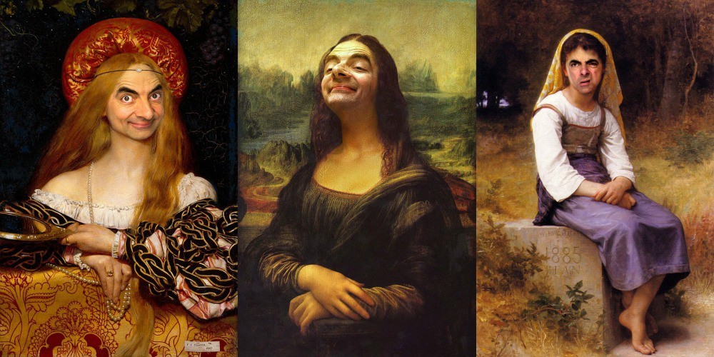 Dhr. Bean verschijnt in beroemde historische portretten van cartoonist ...